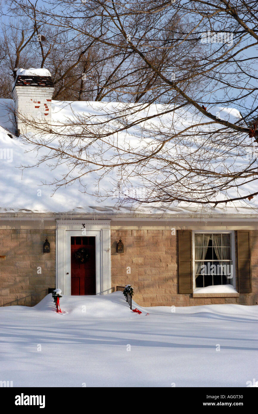 House winter season in Indiana United States Stock Photo - Alamy