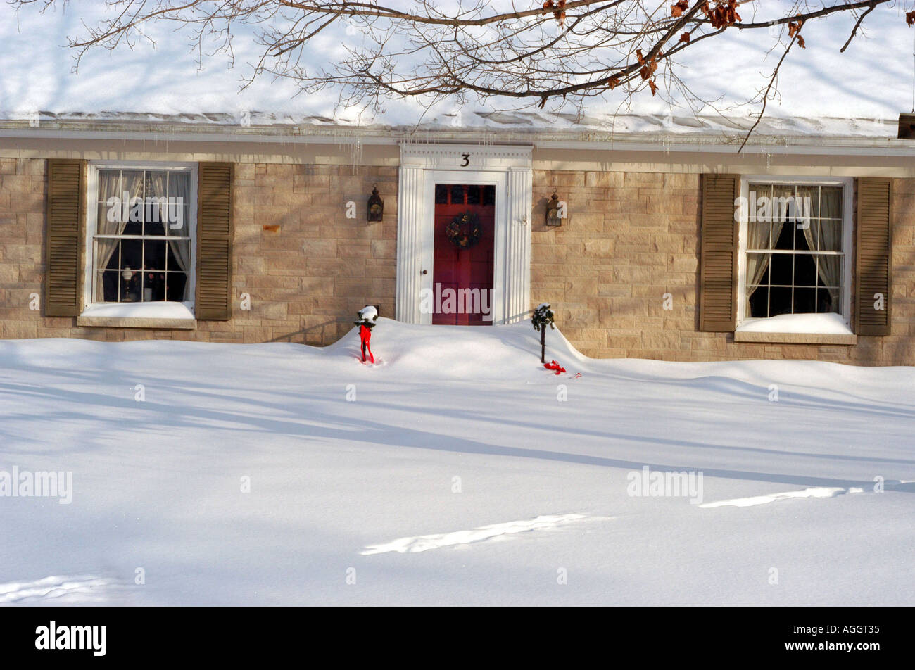 House winter season in Indiana United States Stock Photo - Alamy
