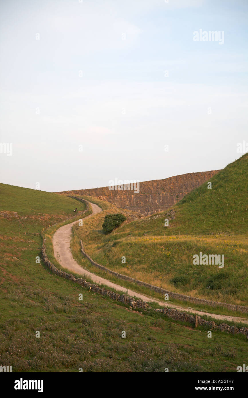 Small winding country road near Eldon Hill Castleton, Peak District ...