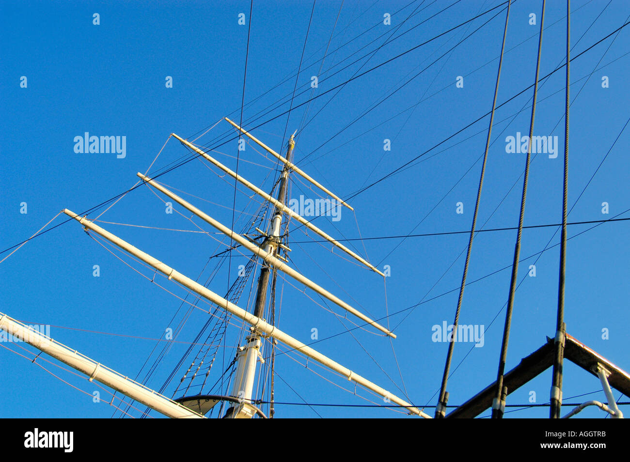 detail of main tourist attraction - the historic ship Af Chapman (with ...