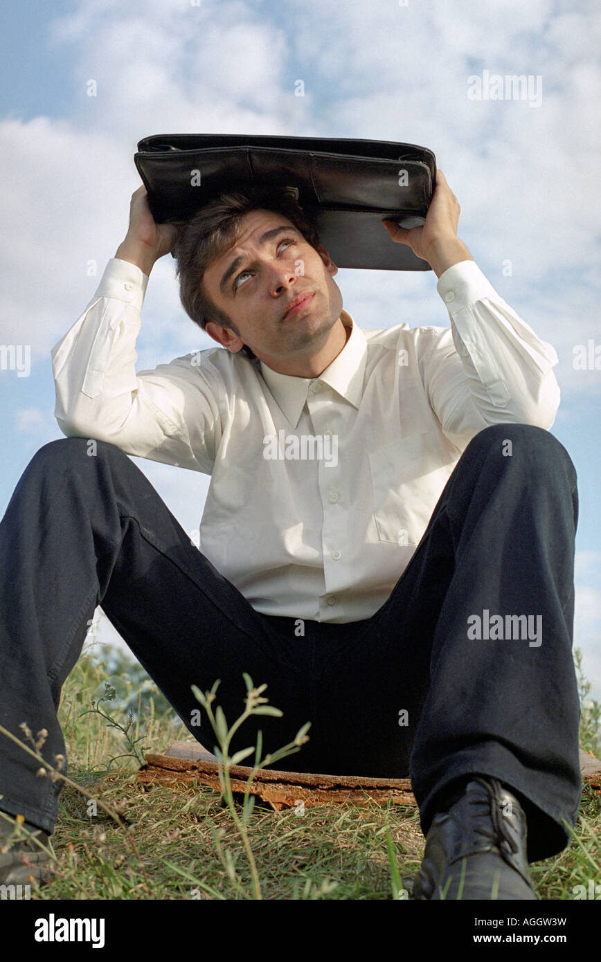 businessman waiting for a fall Stock Photo - Alamy