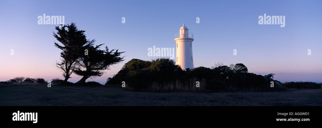 Australia Tasmania The Devonport Lighthouse sits atop Mersey Bluff ...
