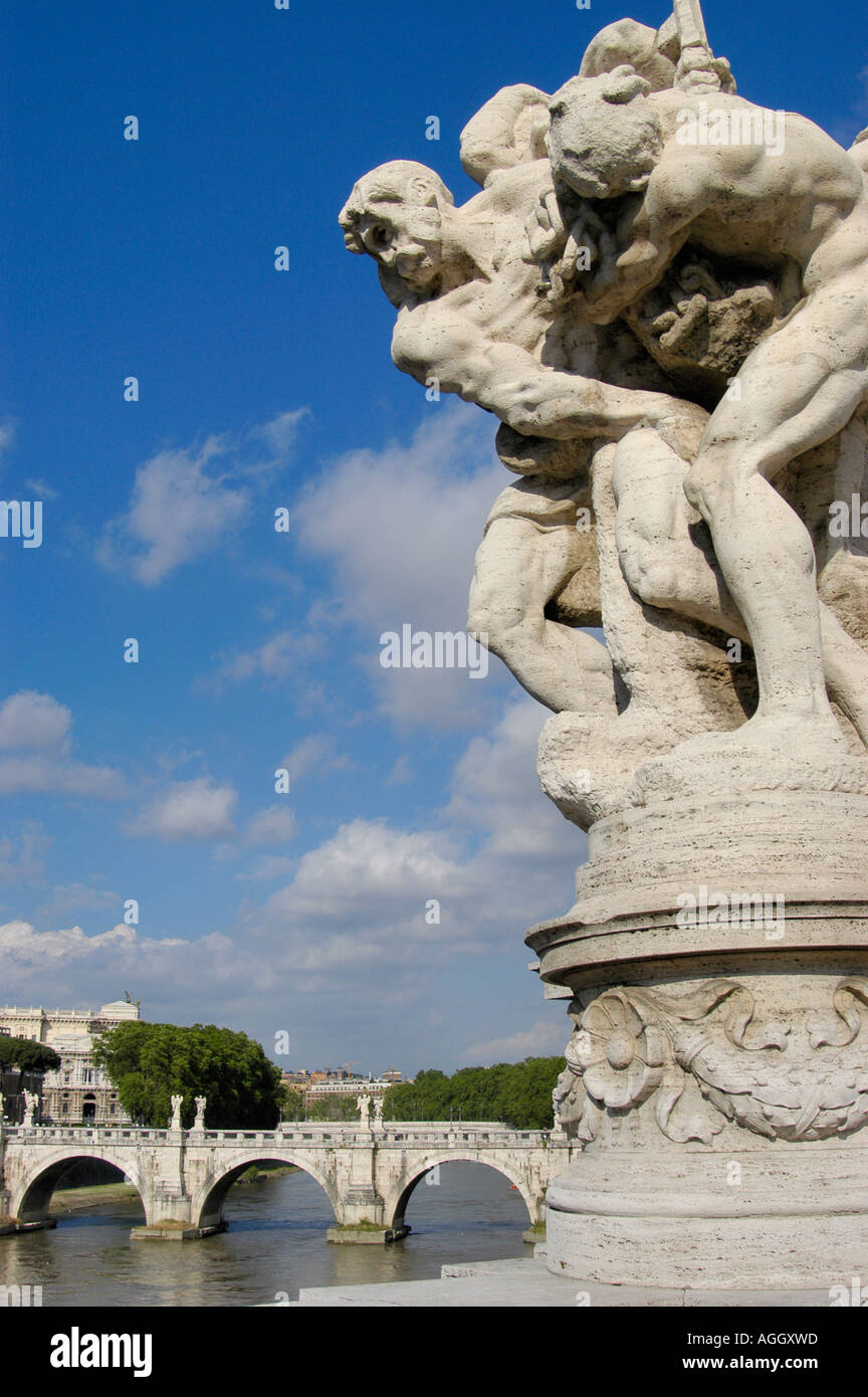 Rome statue bridge hi-res stock photography and images - Alamy