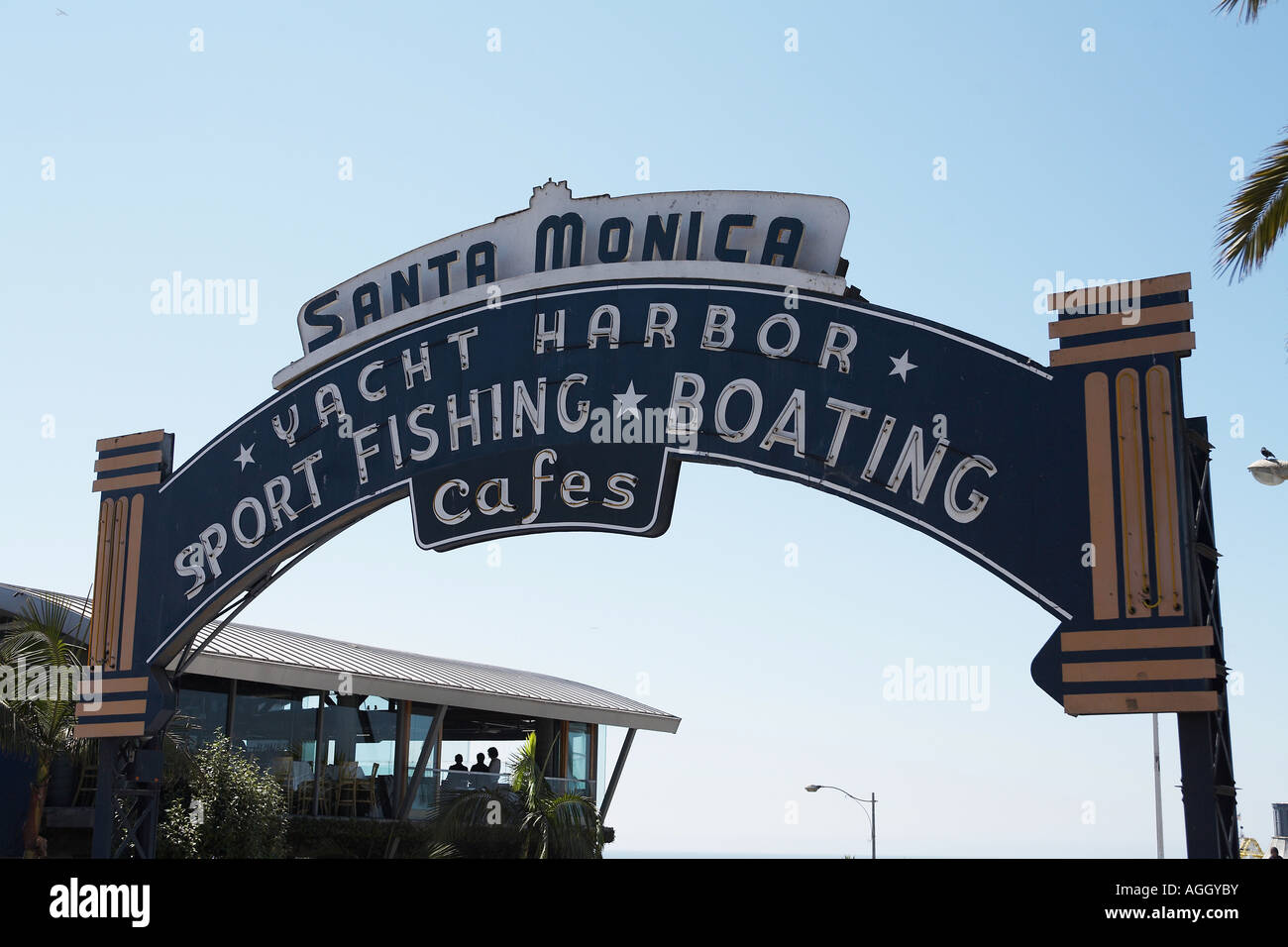 Santa Monica Famous Boardwalk Sign at Santa Monica Pier, West Los ...