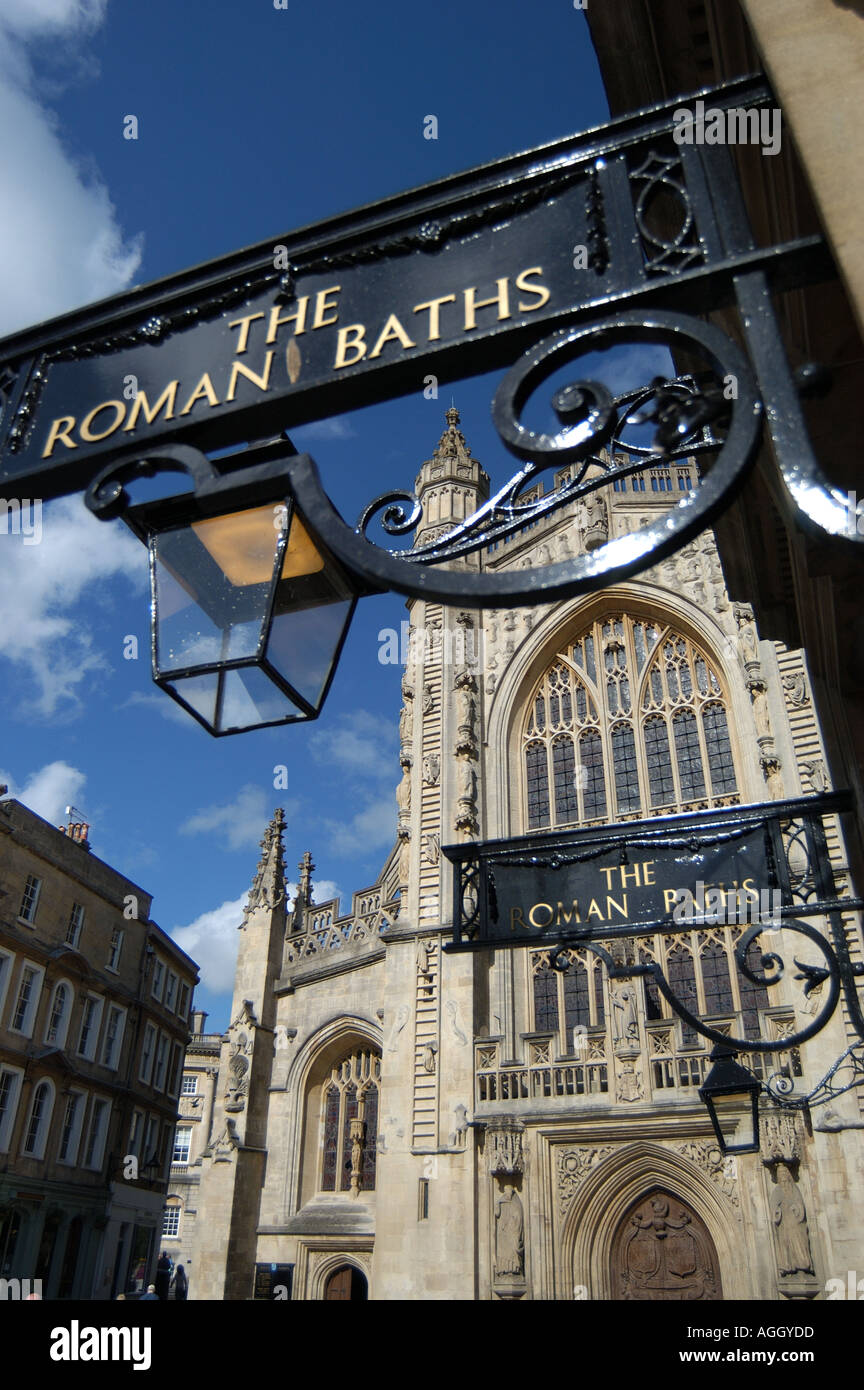 Bath Abbey and entrance to the Roman Baths Bath United Kingdom Stock ...