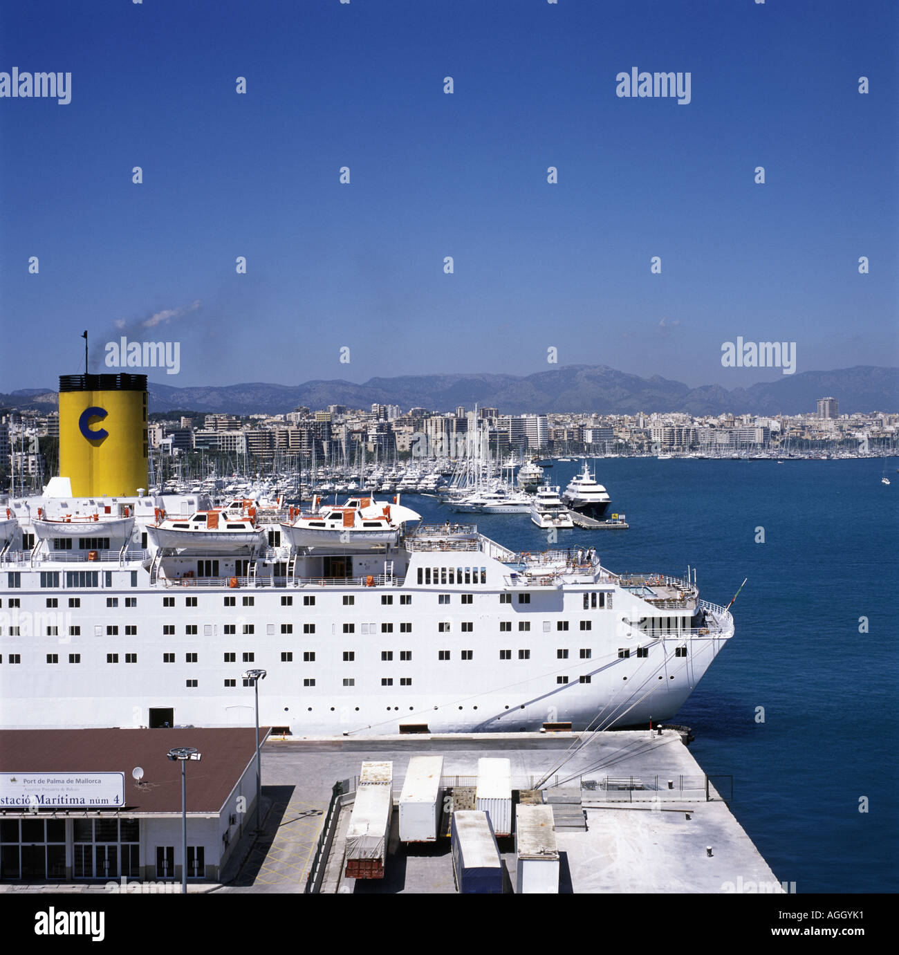 a cruise ship in the port of Palma Majorca Stock Photo - Alamy