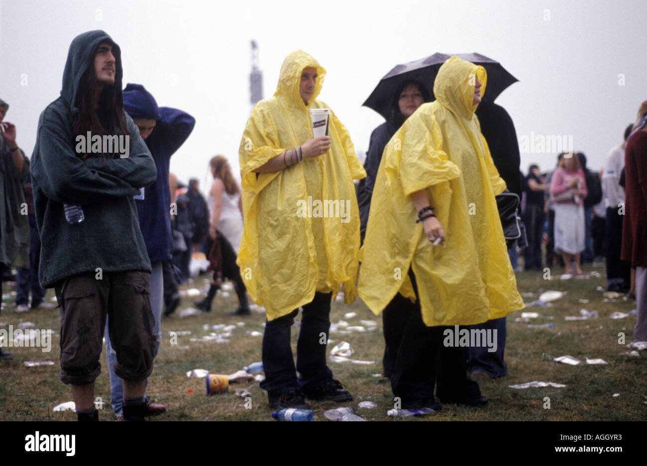 People getting wet at the Reading Festival Stock Photo - Alamy