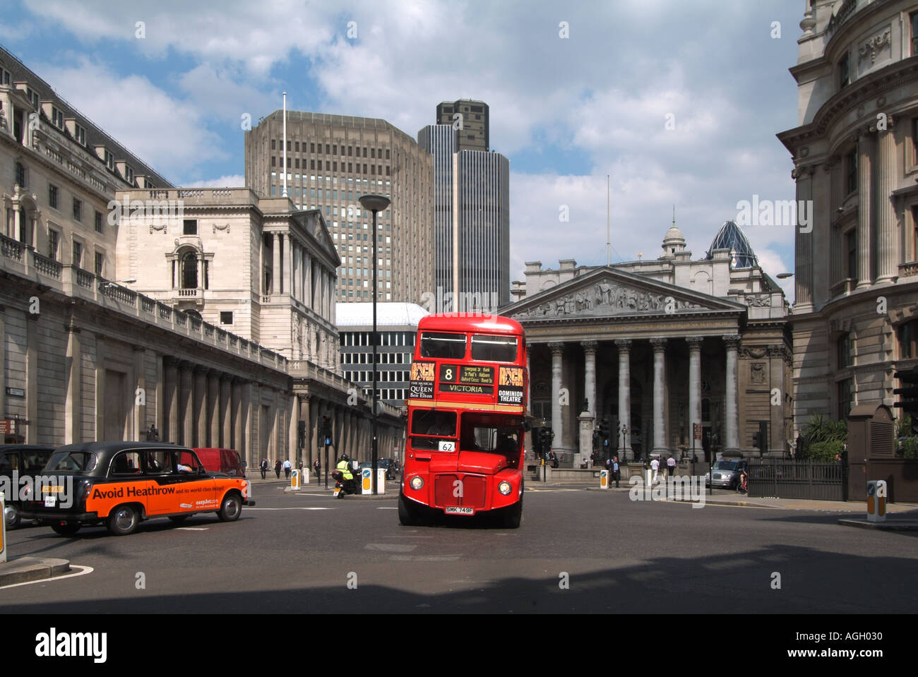 City of London bank road junction with prominent buildings including ...