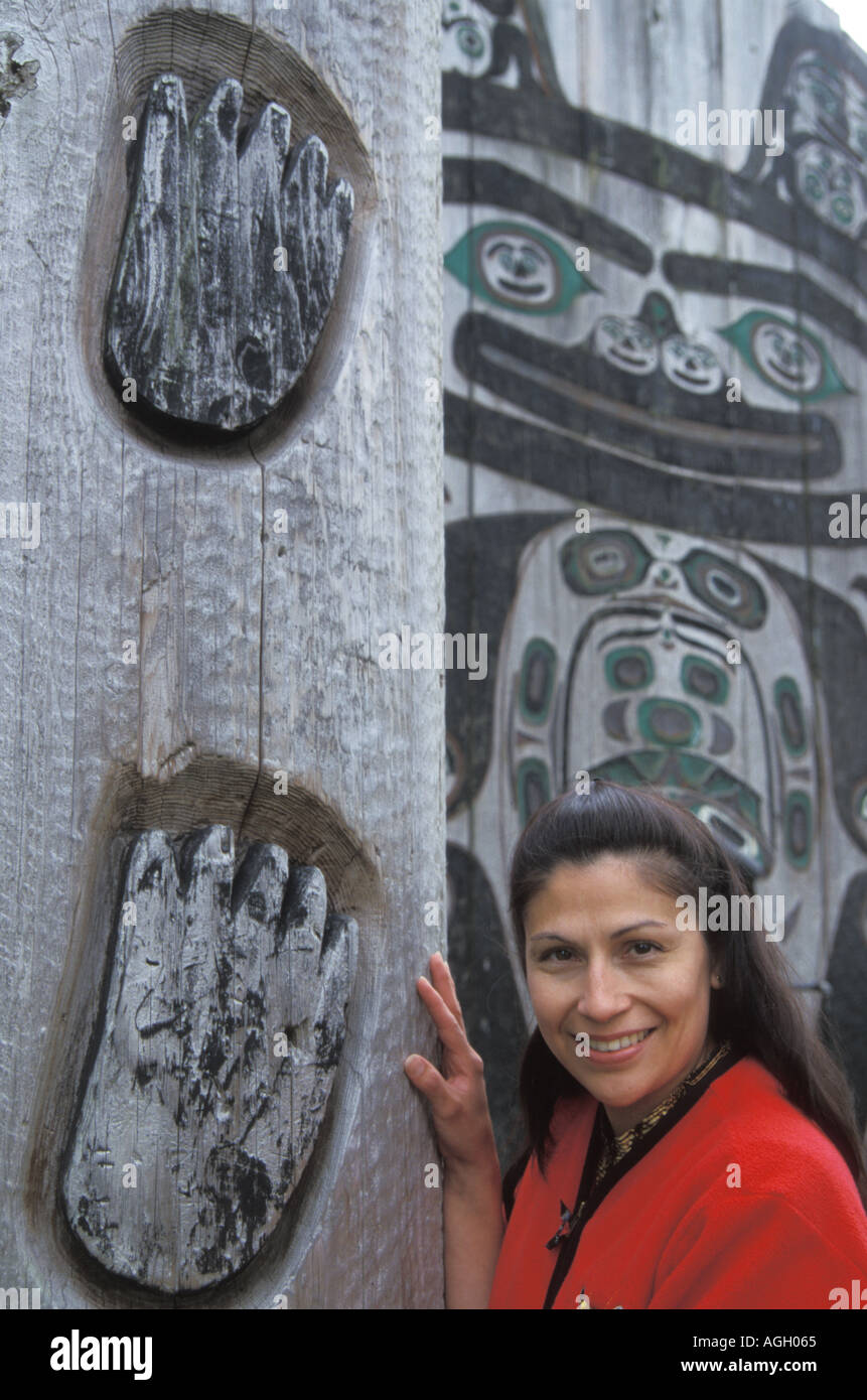 Wilma Leslie a Tlingit native from Wrangell Alaska at the longhouse at ...