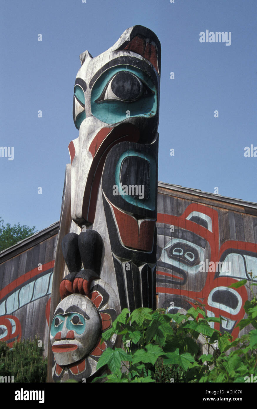 Totem Pole Saxman Village near Ketchikan in southeast Alaska USA Stock ...