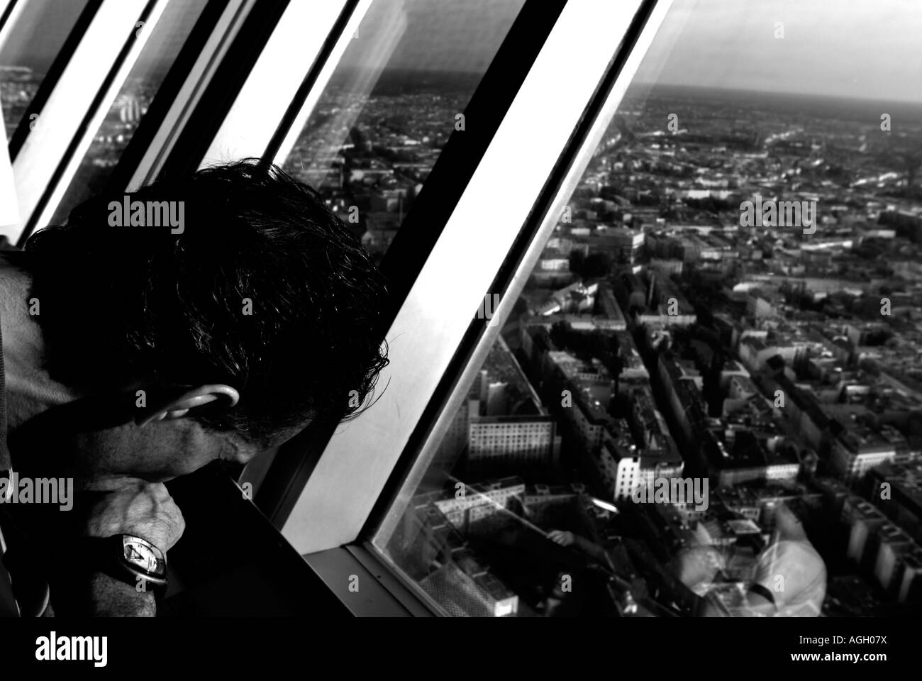 View to tv tower Black and White Stock Photos & Images - Alamy