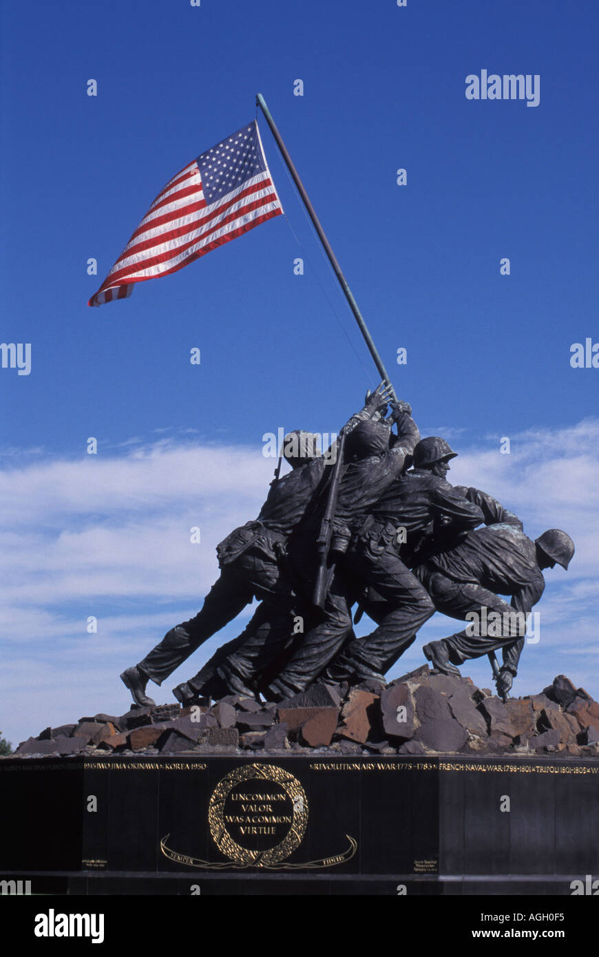 U S Marines monument at Arlington Virginia showing raising the flag at ...