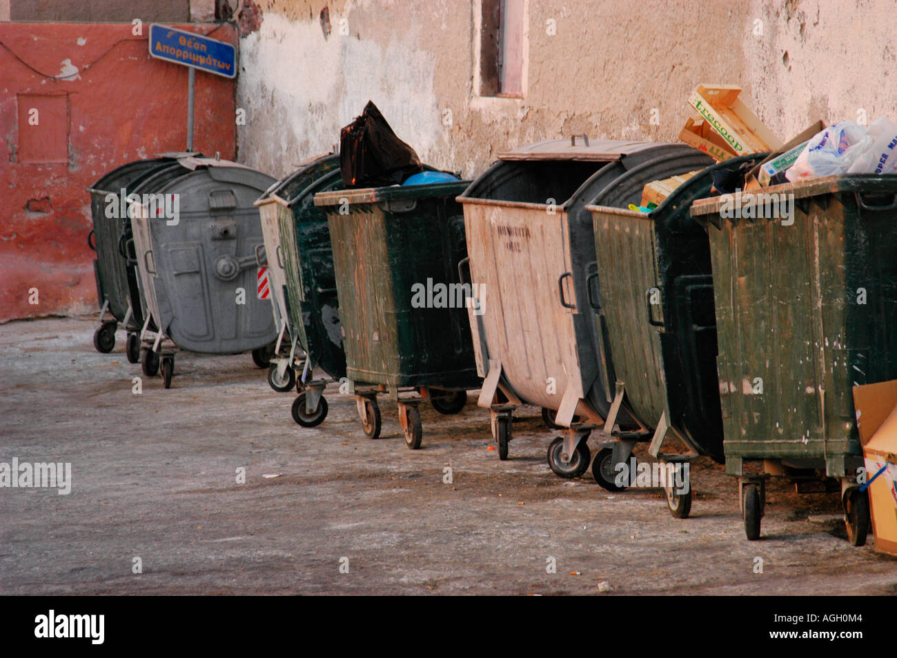 Recycling bins santorini hi-res stock photography and images - Alamy