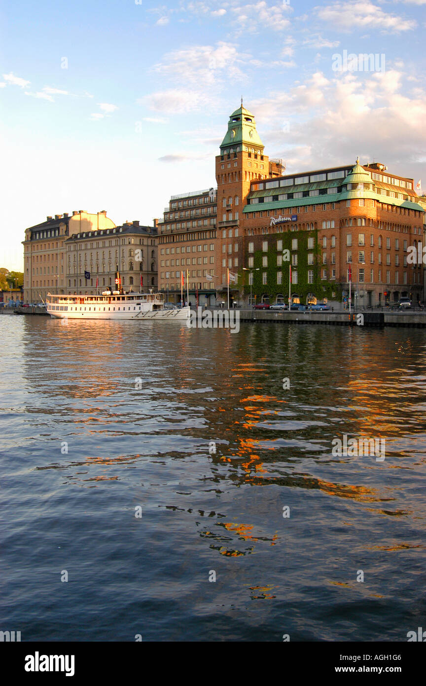 hotel and ferry, Nybroviken, Stockholm, Sweden Stock Photo - Alamy