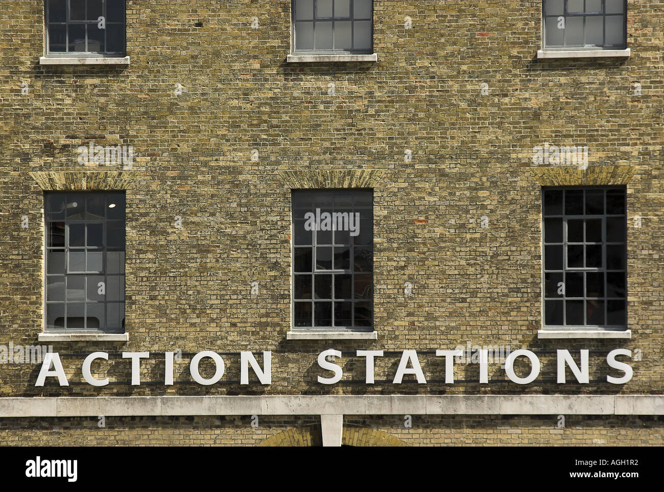 Signage for the Action Stations attraction at Portsmouth's Historic ...