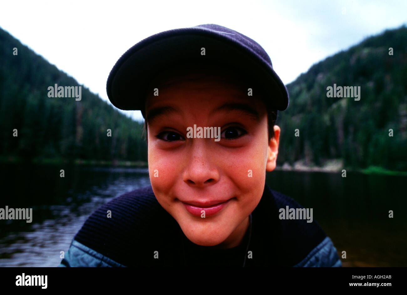 Closeup of young boys face Stock Photo - Alamy