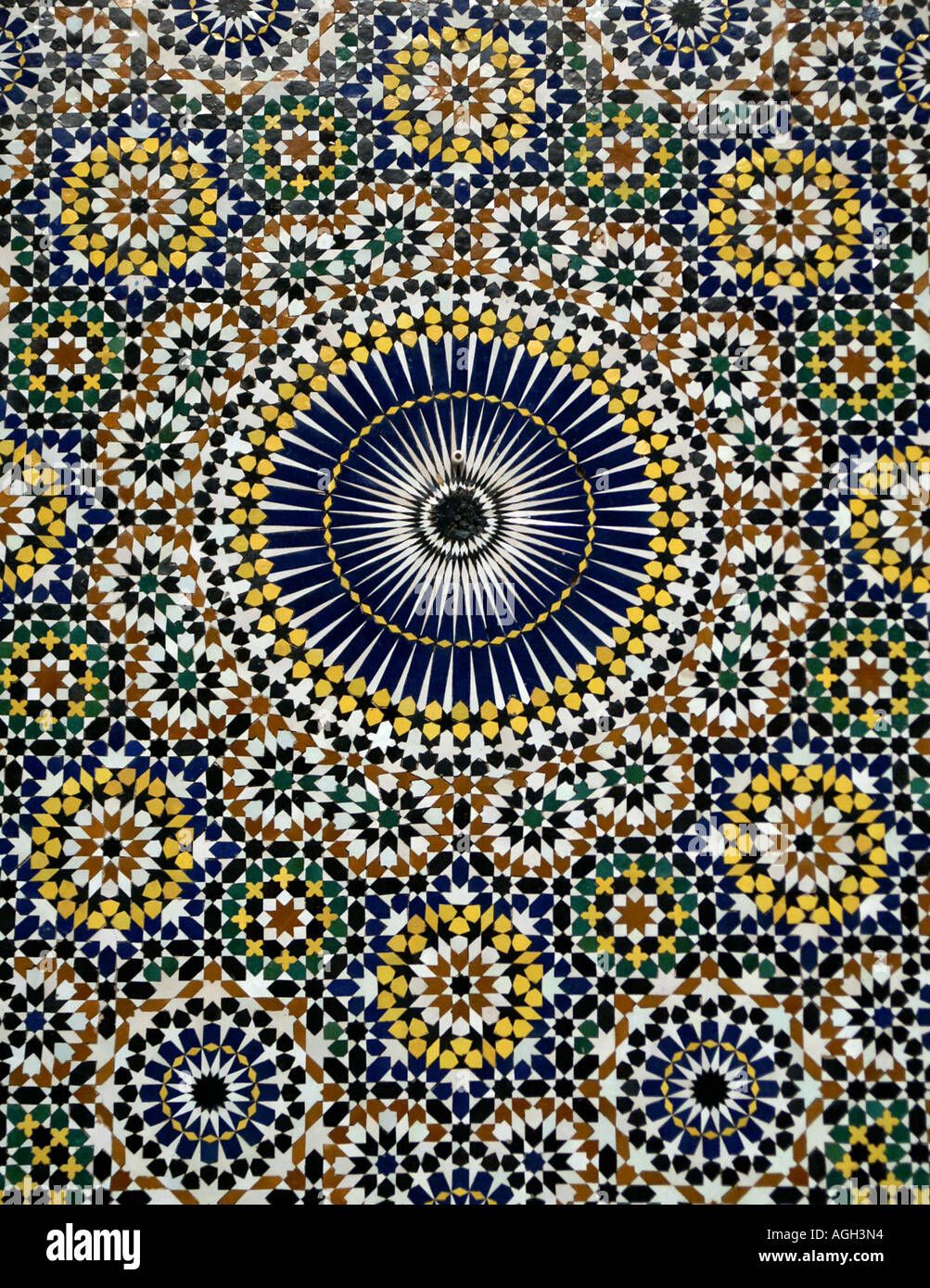 Mosaic inside the french governors office in Fes in the one time ...