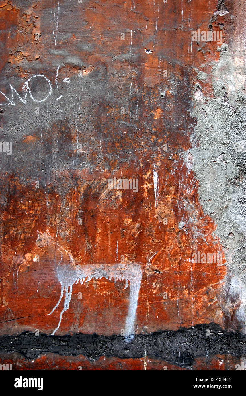 art photo. orange wall italy rome looks like cave painting or ...