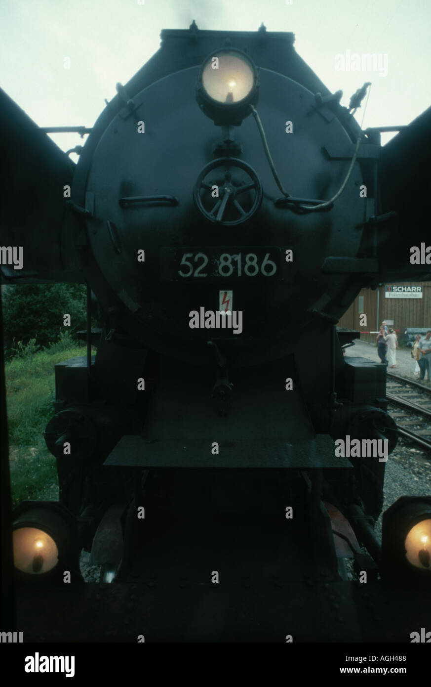 Steam engine front of the German Bundes Bahn Stock Photo - Alamy