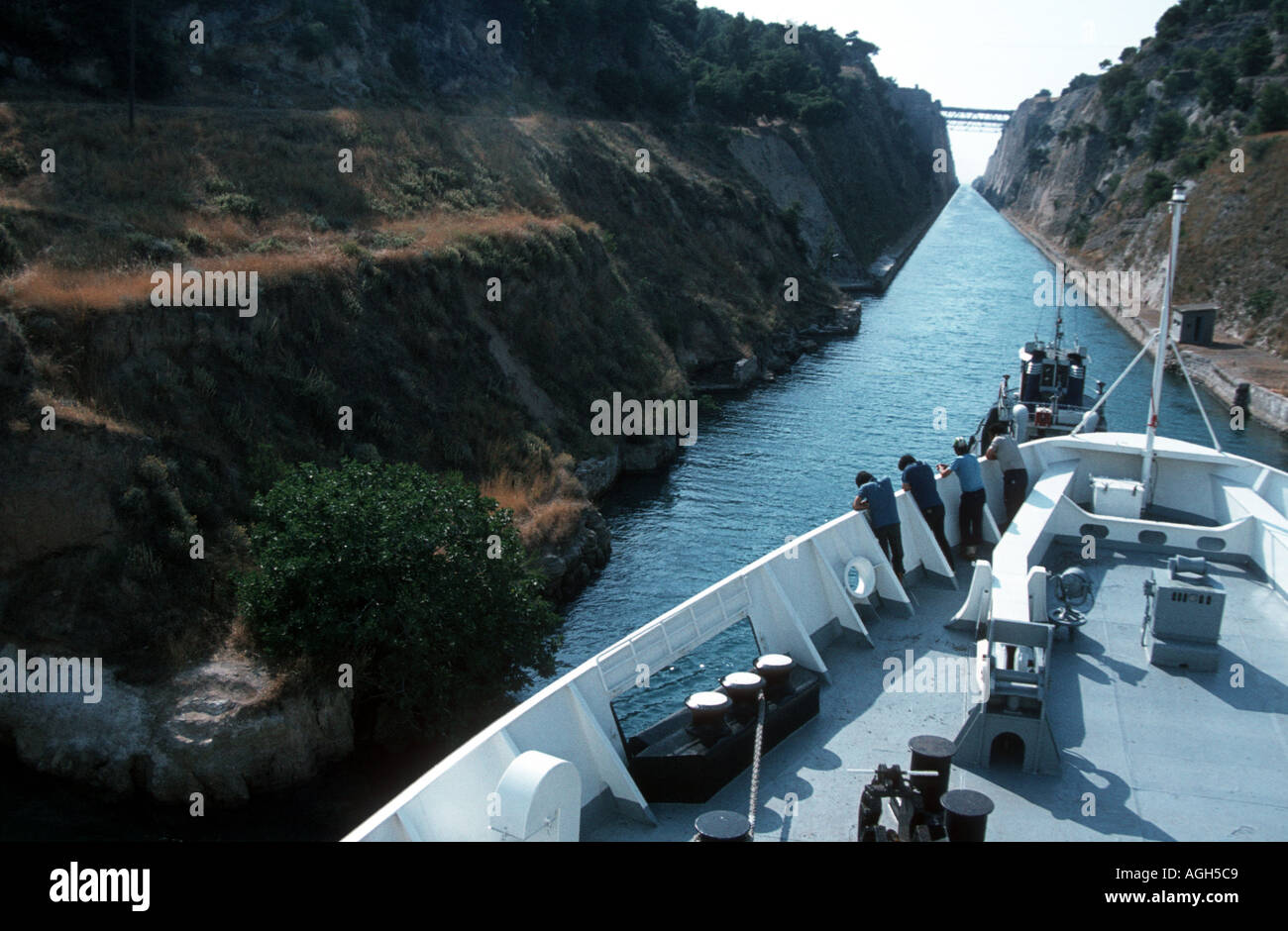 Approaching the Corinth Channel by ship The Corinth Channel separating ...