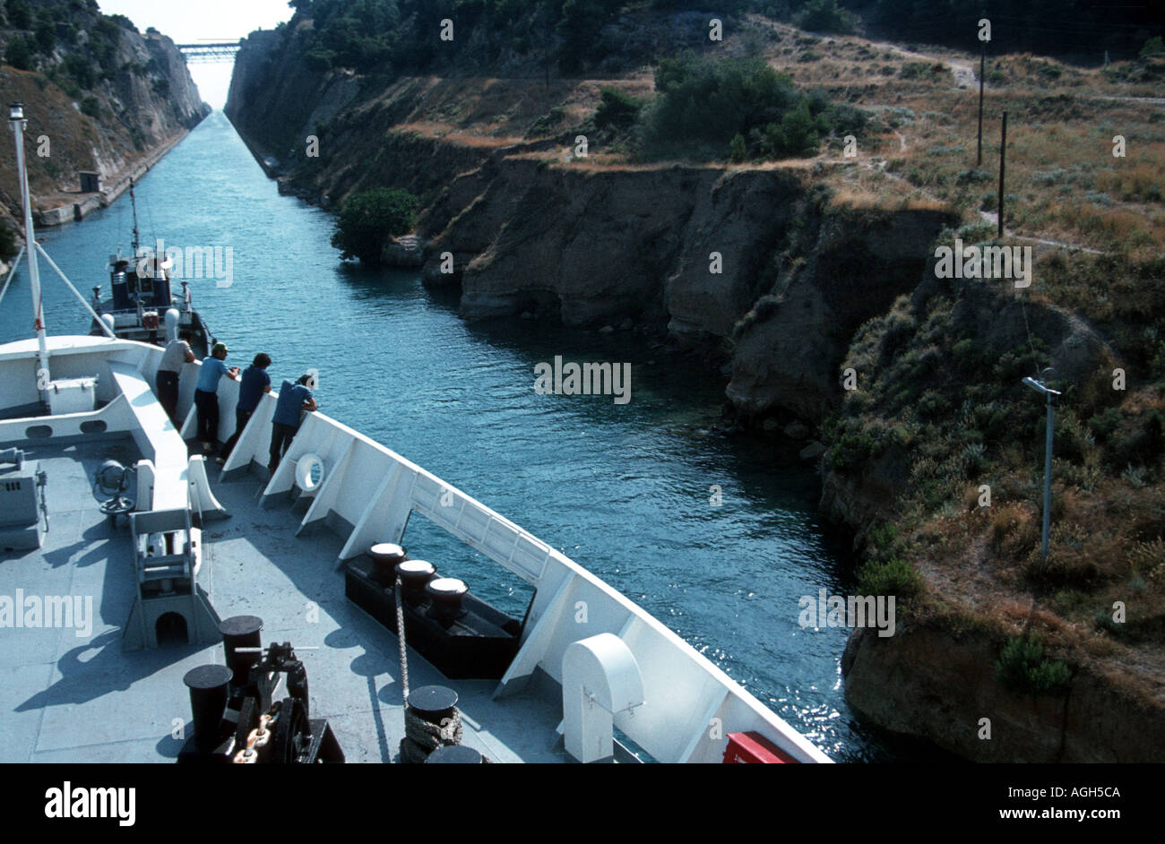 Approaching the Corinth Channel by ship The Corinth Channel separating ...