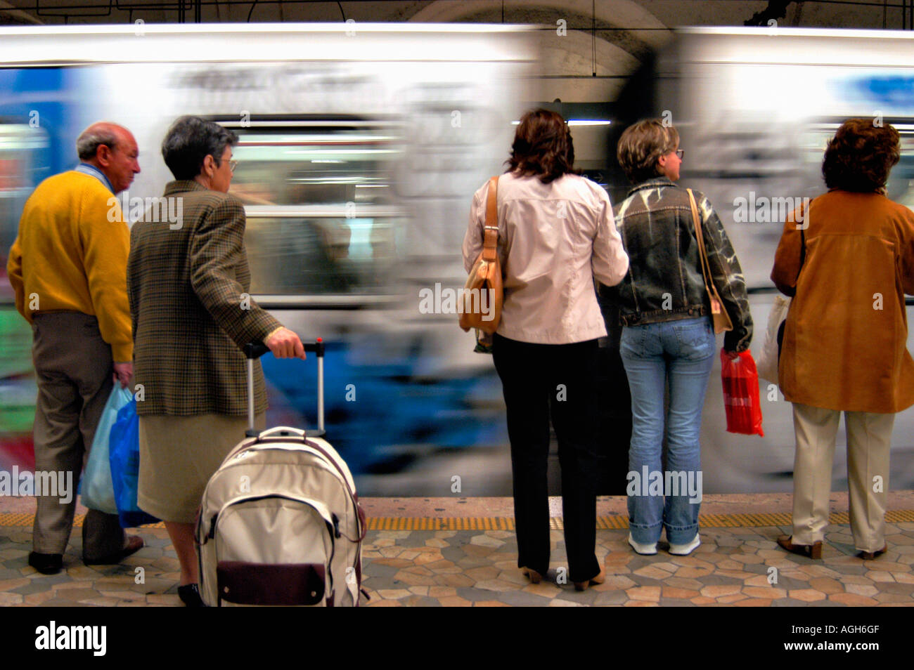 commuters in subway, Rome, Italy Stock Photo - Alamy