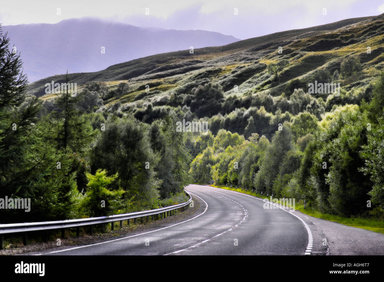 Highway through the highlands, Scotland Stock Photo - Alamy