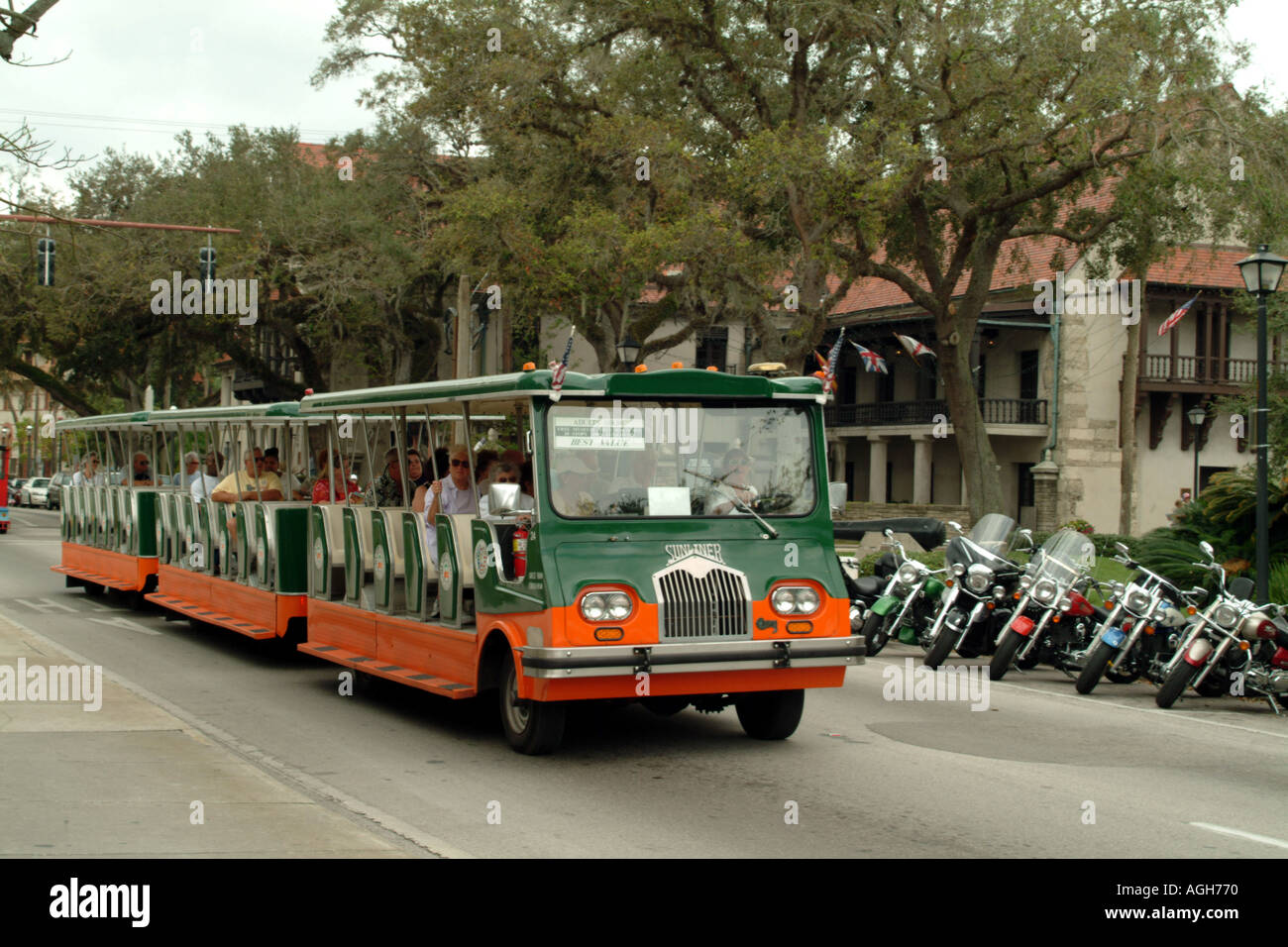 St Augustine Florida fl USA sunliner tourist bus Stock Photo - Alamy