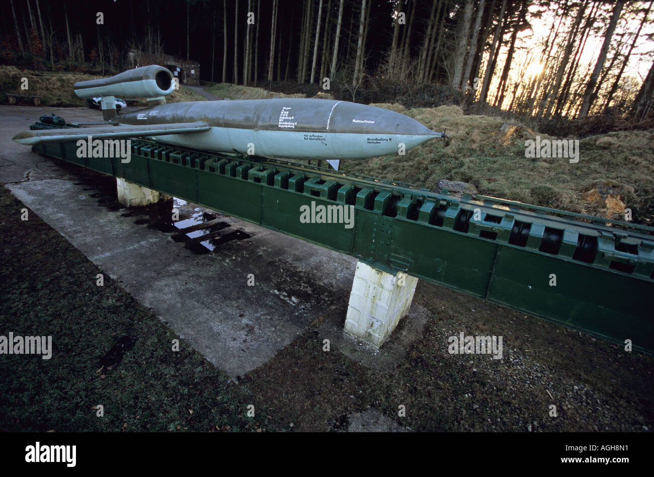 V1 flying bomb on launch pad near Bellencombre Normandy France Stock ...