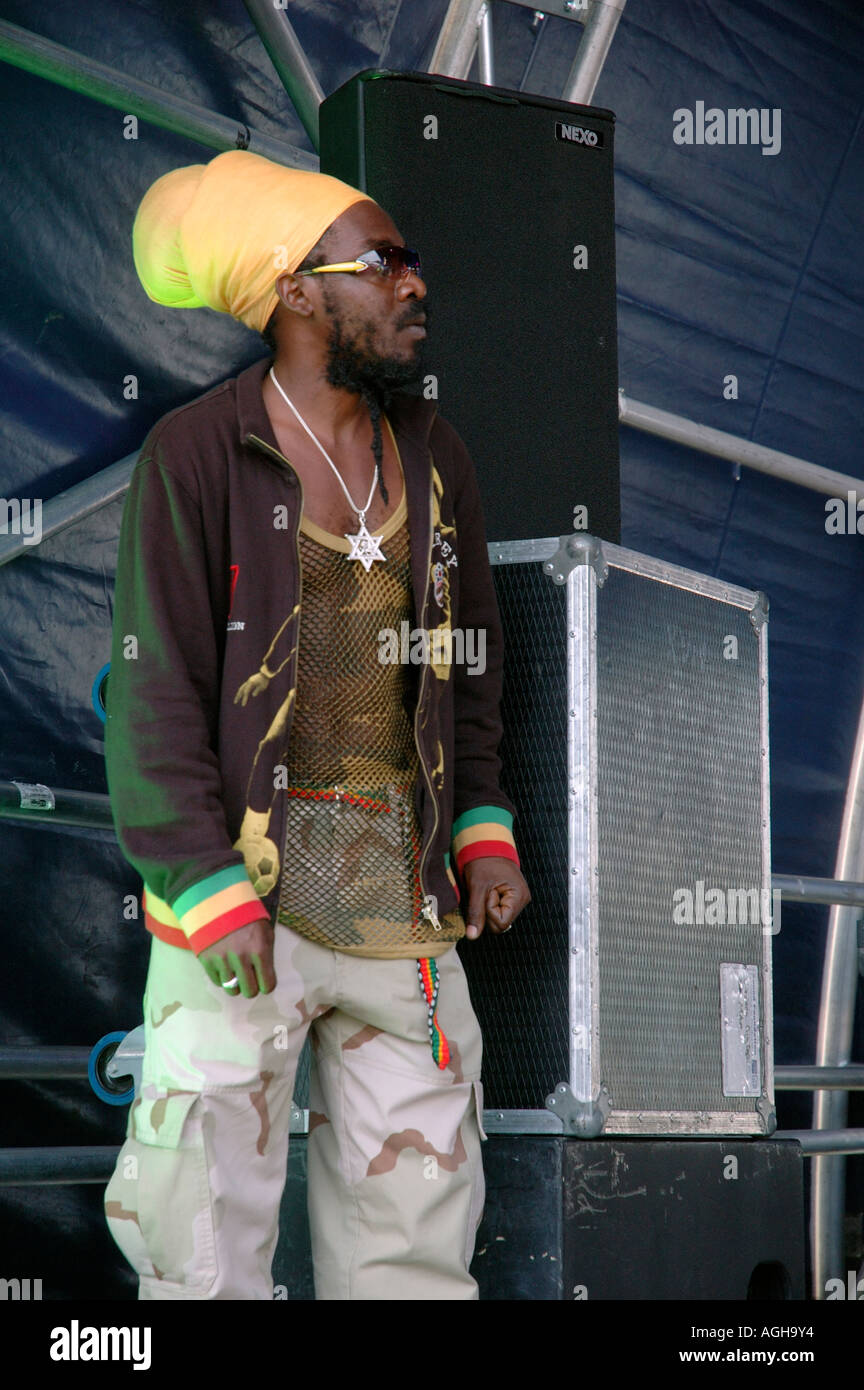 Rastafarian musician playing concert Reggae at Lambeth Country Fair in ...