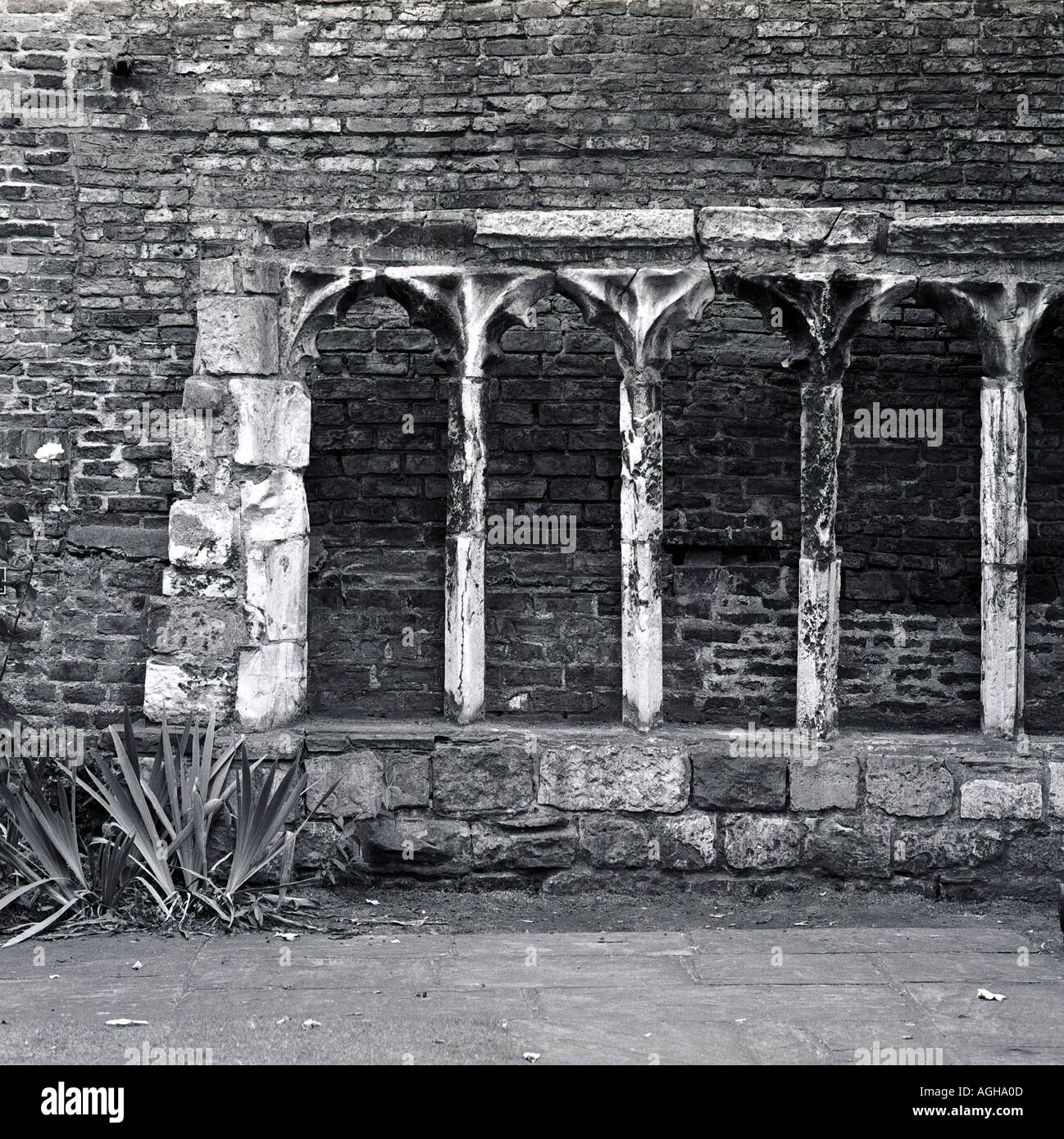 Old Church and castle ruins in England Stock Photo - Alamy