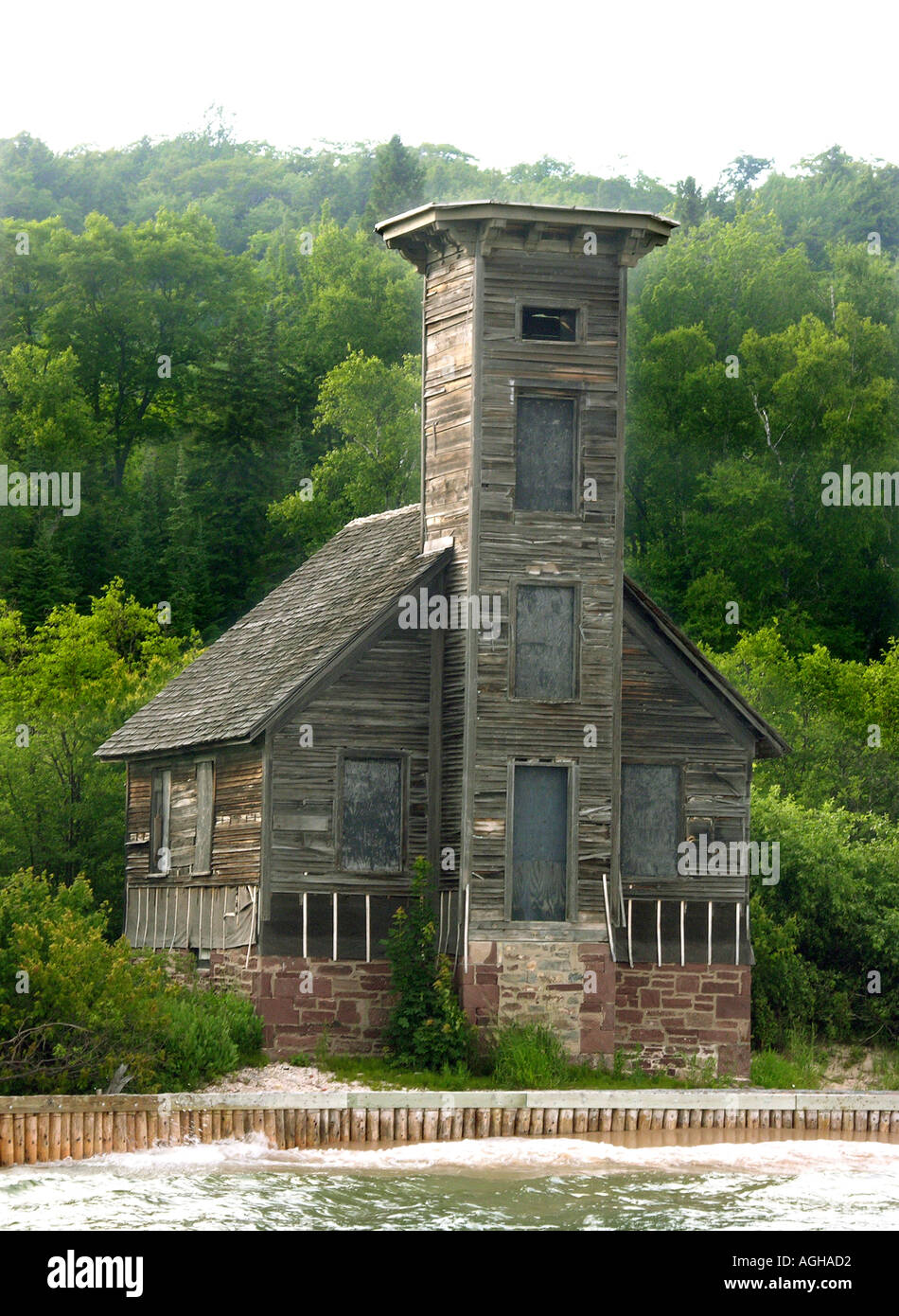 The Old Wood Lighthouse at Pictured Rocks National Lakeshore at ...