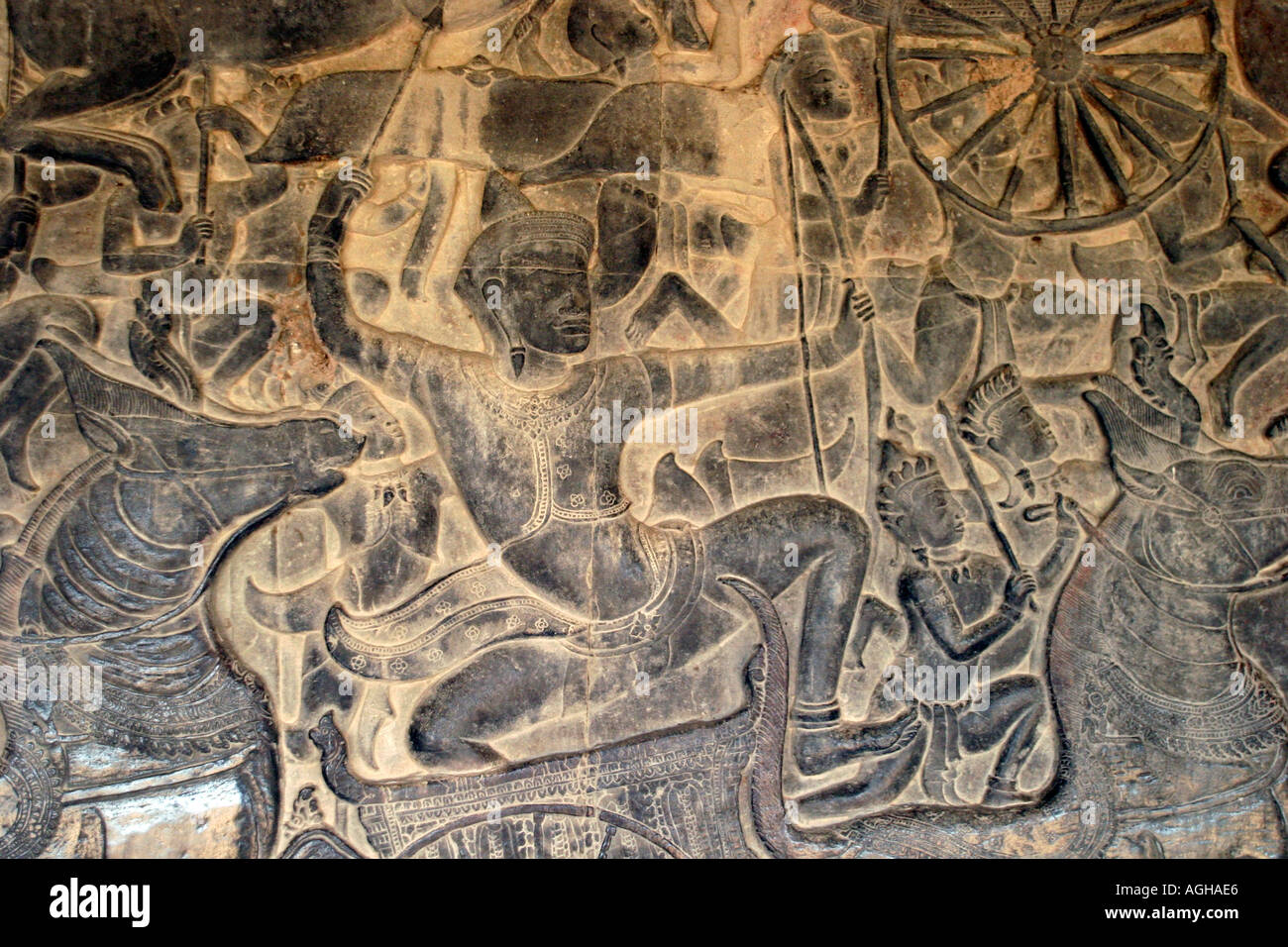 Bas Relief around temple. Angkor Wat, Cambodia Stock Photo - Alamy