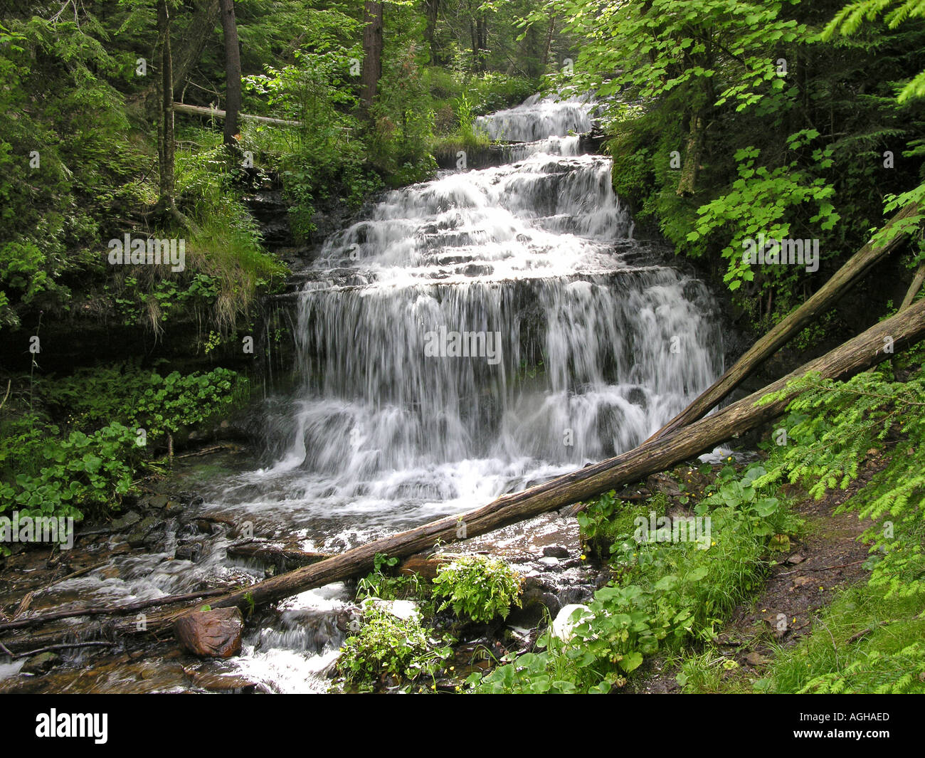 Wagner Waterfalls Munising Michigan Upper Peninsula Stock Photo - Alamy