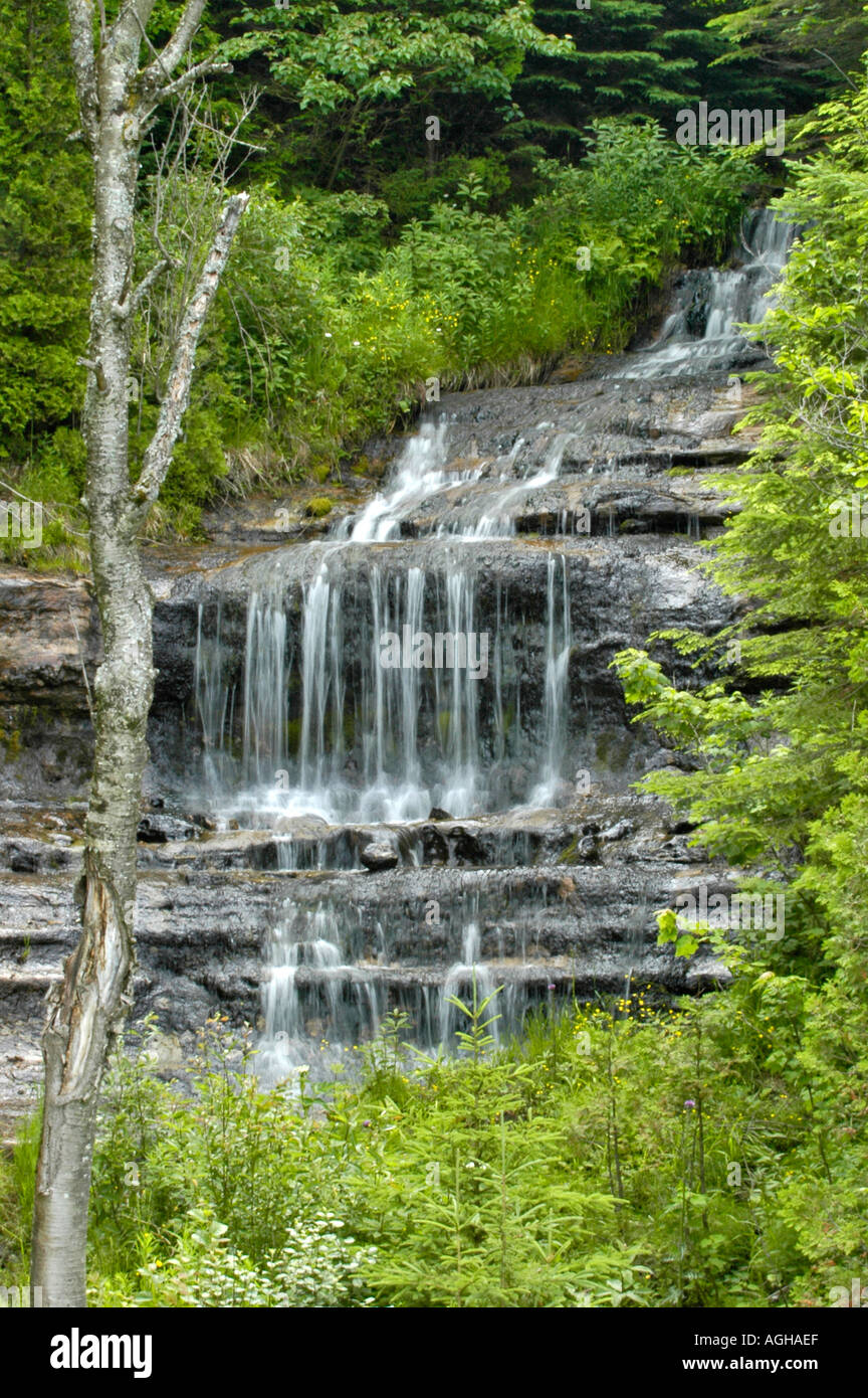 Alger Waterfalls Munising Michigan Upper Peninsula Stock Photo - Alamy