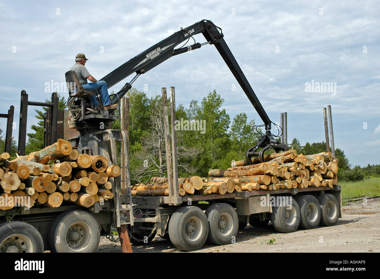Michigan Upper Peninsula logging truck industry Stock Photo - Alamy