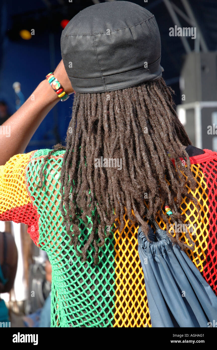 Back view of Rasta man with dreadlocks Stock Photo - Alamy