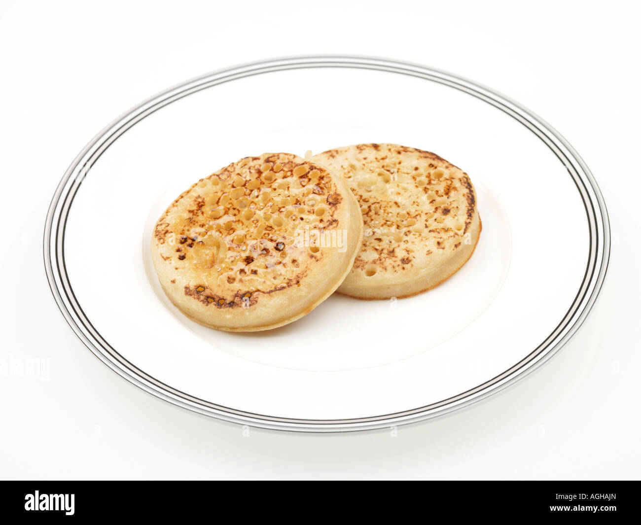 Crumpets with Honey Stock Photo - Alamy