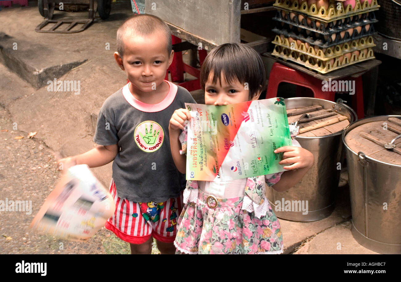 Children in market. Bangkok, Thailand Stock Photo - Alamy