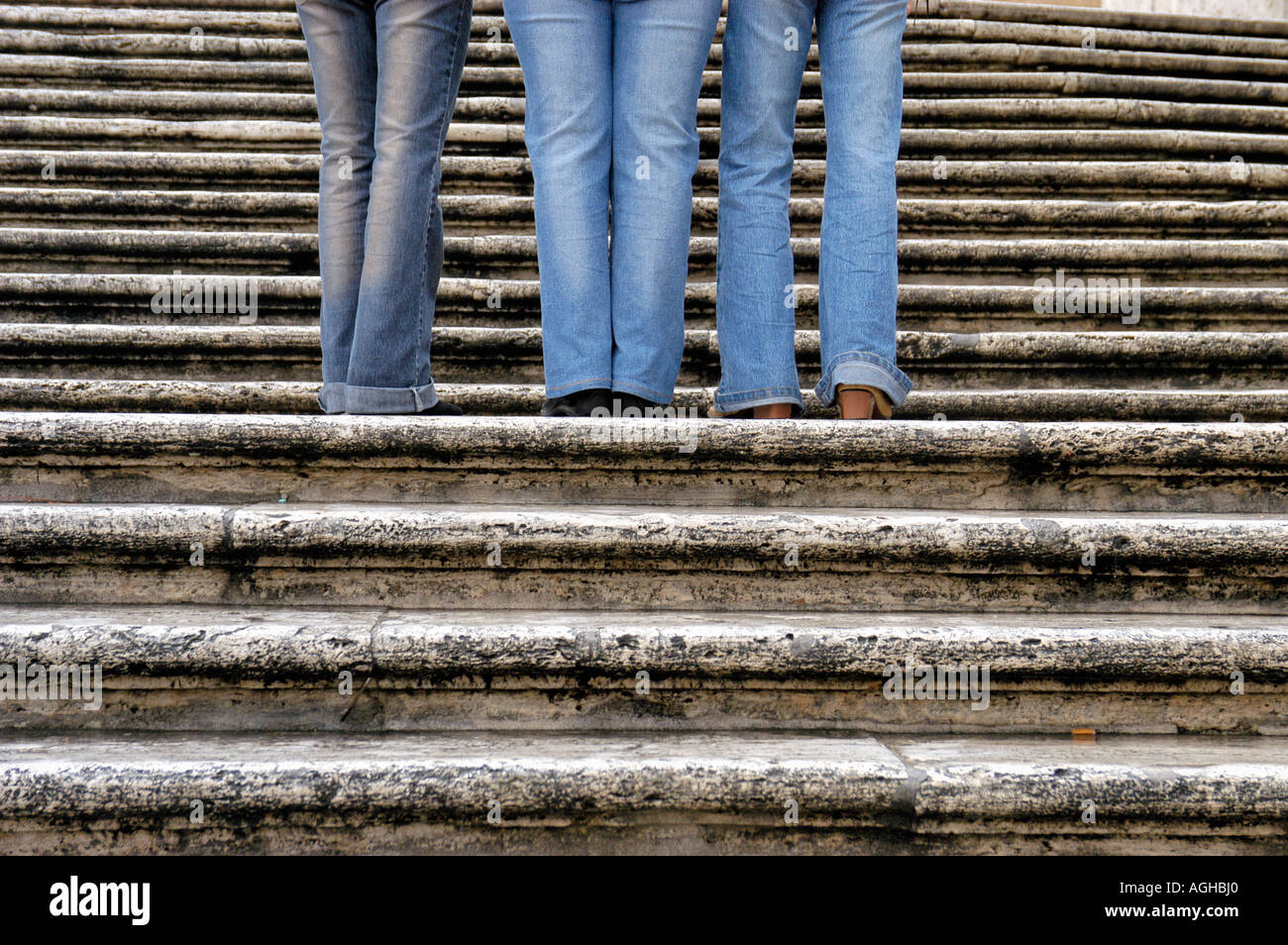 Girls in jeans, Spanish steps, Rome, Italy Stock Photo - Alamy