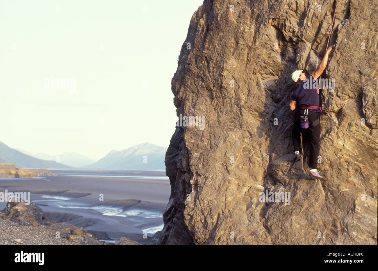 USA Alaska Turnagain Arm Seward Highway rock climbing Stock Photo - Alamy