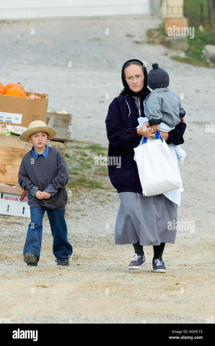 Amish children farming hi-res stock photography and images - Alamy