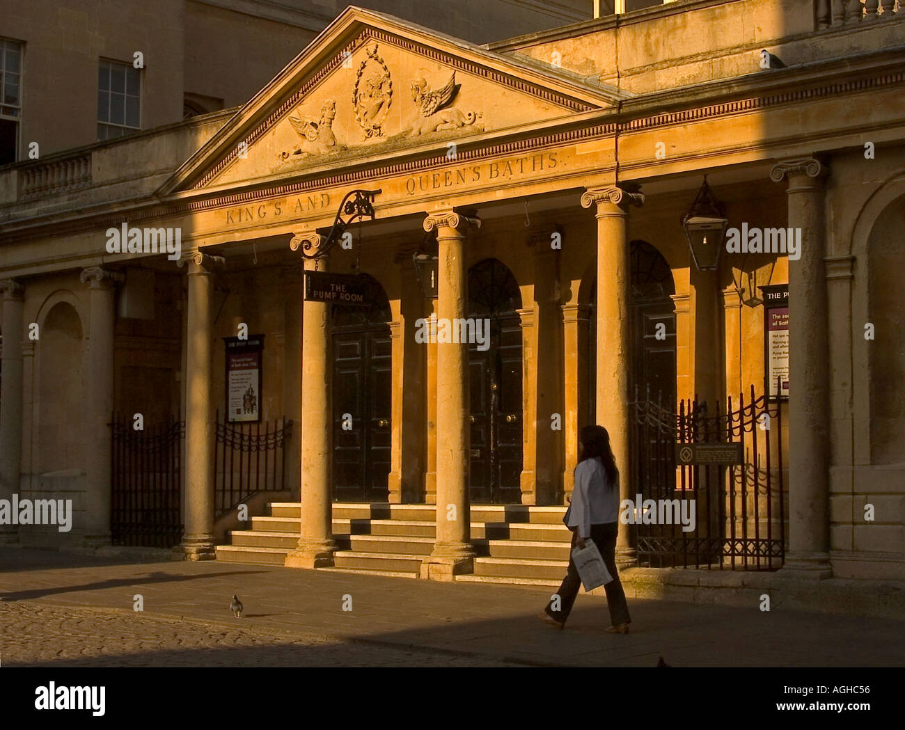Stall Street colonnaded entrance to The Pump Room and Spa, engraved ...