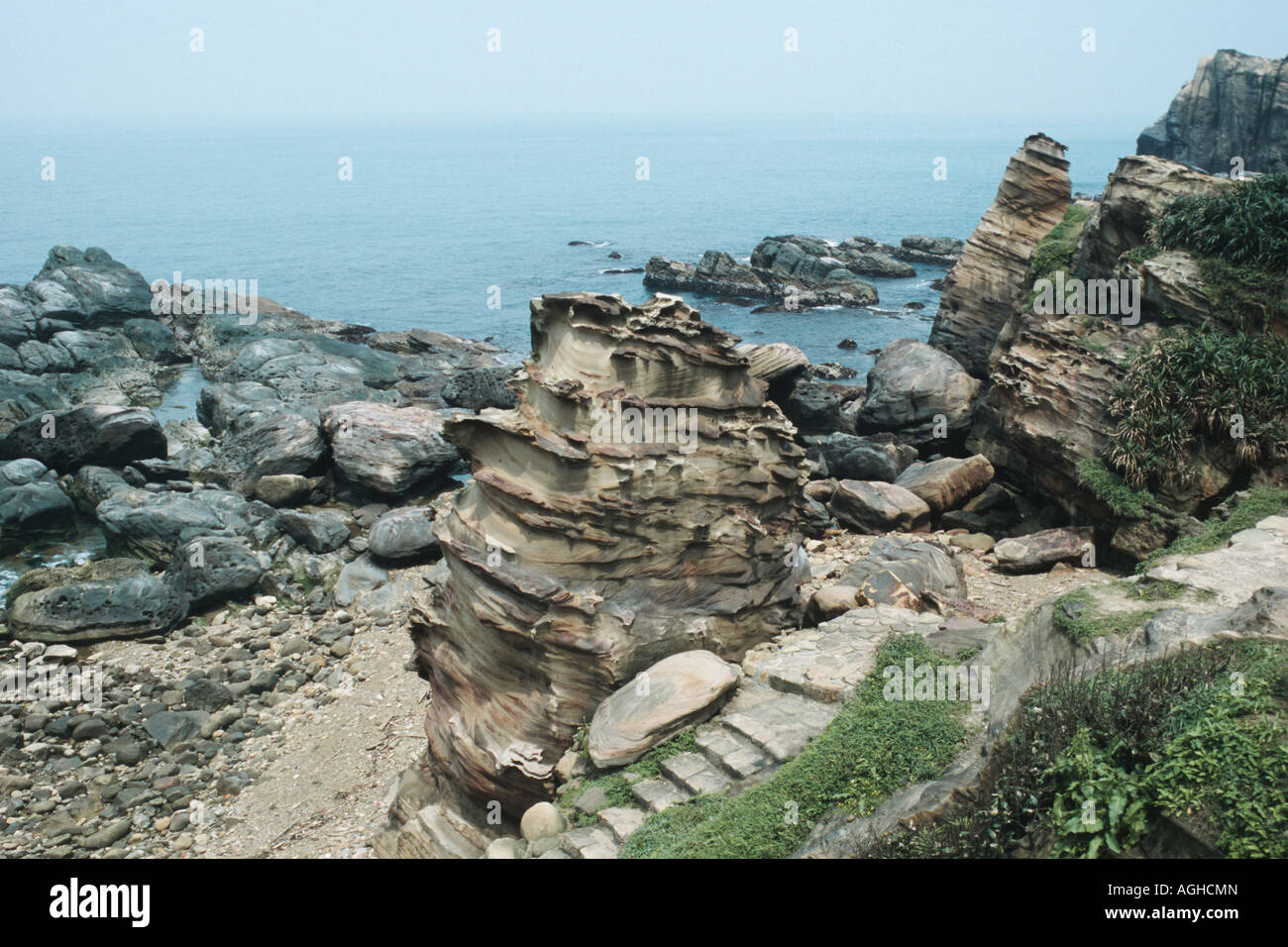 rocky coast, Taiwan, Yeliou Geological Park Stock Photo - Alamy