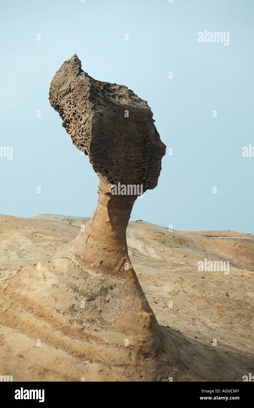 rock formation Queens Head, Taiwan, Yeliou Geological Park Stock Photo ...