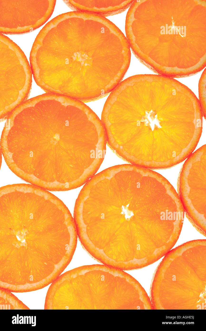 orange (Citrus sinensis), orange slices Stock Photo - Alamy