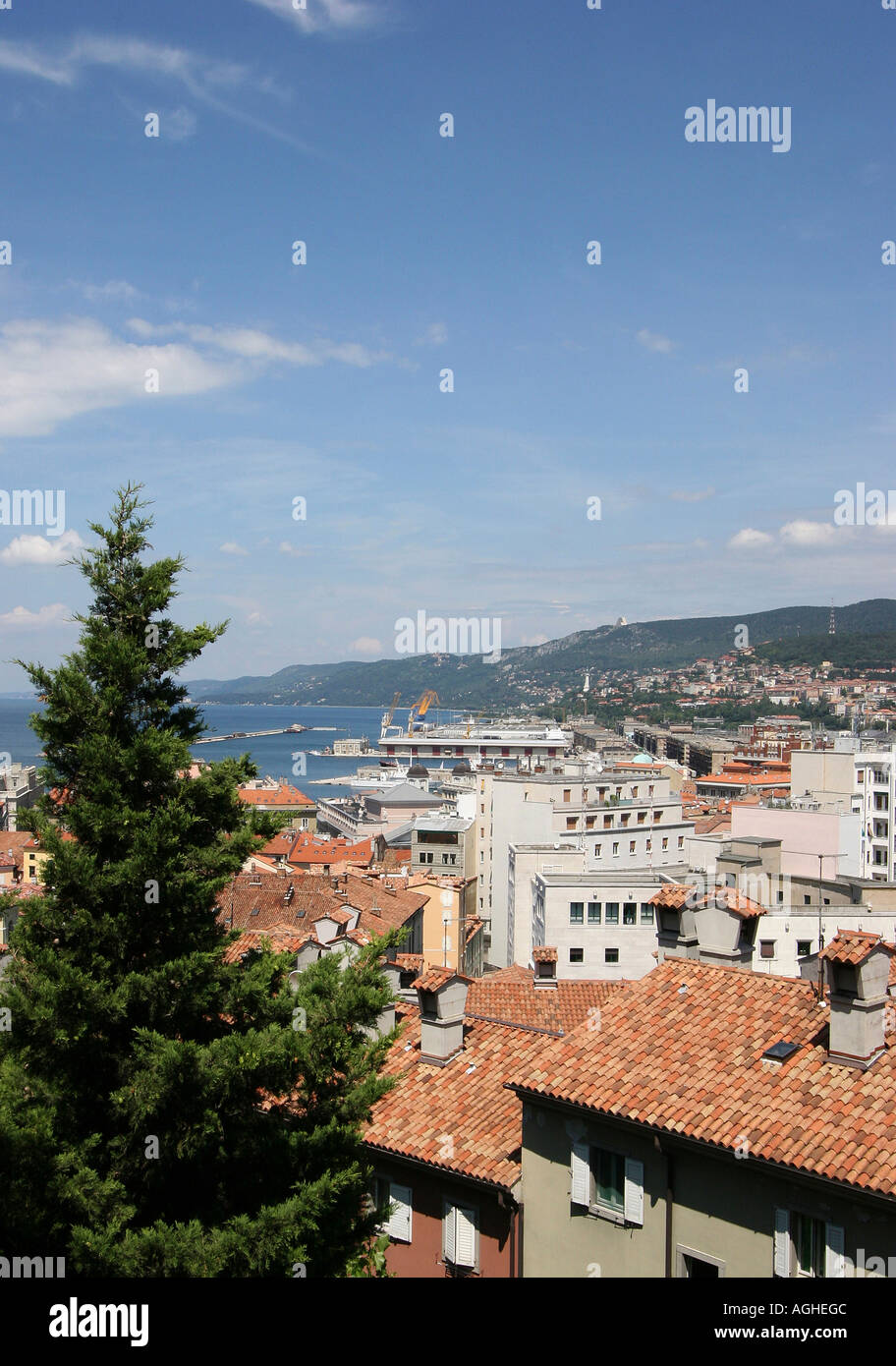 Triest View of city location elevated view Stock Photo - Alamy