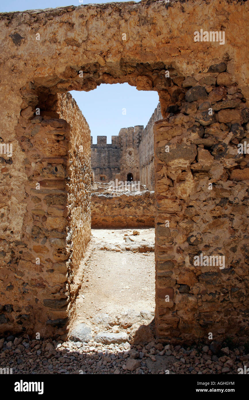 THE 14th CENTURY FORT AT FRANGOKASTELLO ON THE ISLAND OF CRETE ...