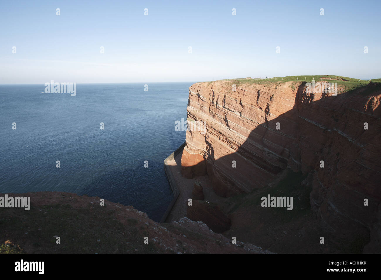 cliffs of the offshore island Helgoland with bird rocks, Germany ...