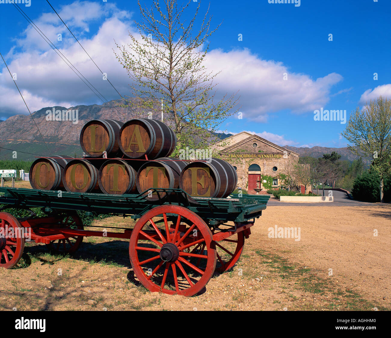 South Africa Franschhoek Wine Cellar Stock Photo - Alamy